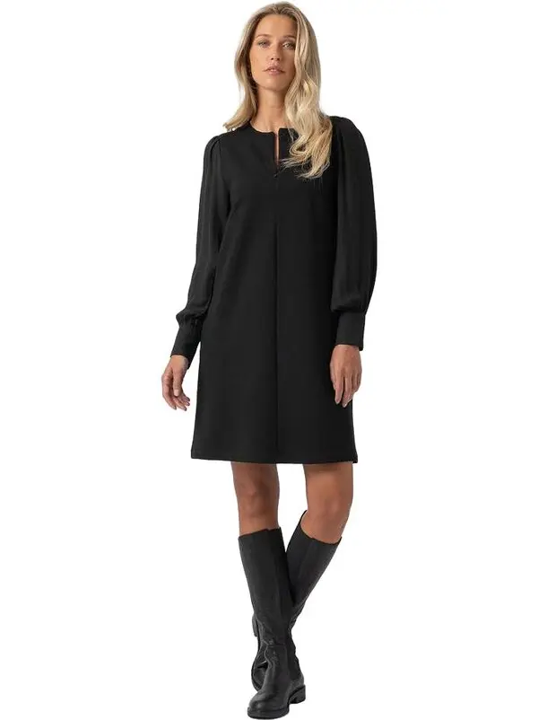 SAINT + SOFIA Esme Zip Up Mini Dress - Black