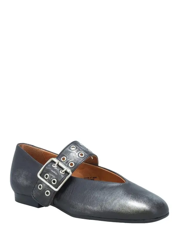 Miz Mooz Zephyr Leather Flats - Gunmetal