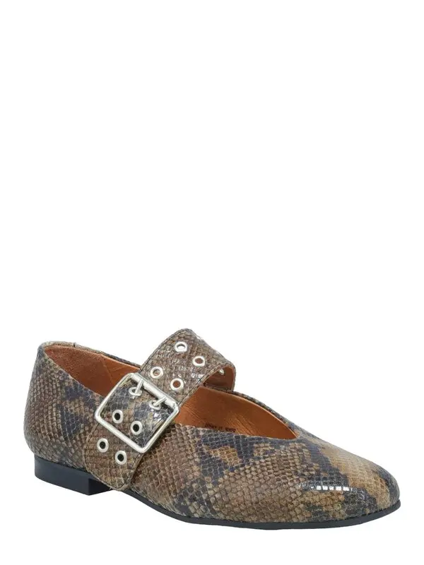 Miz Mooz Zephyr Leather Flats - Snake