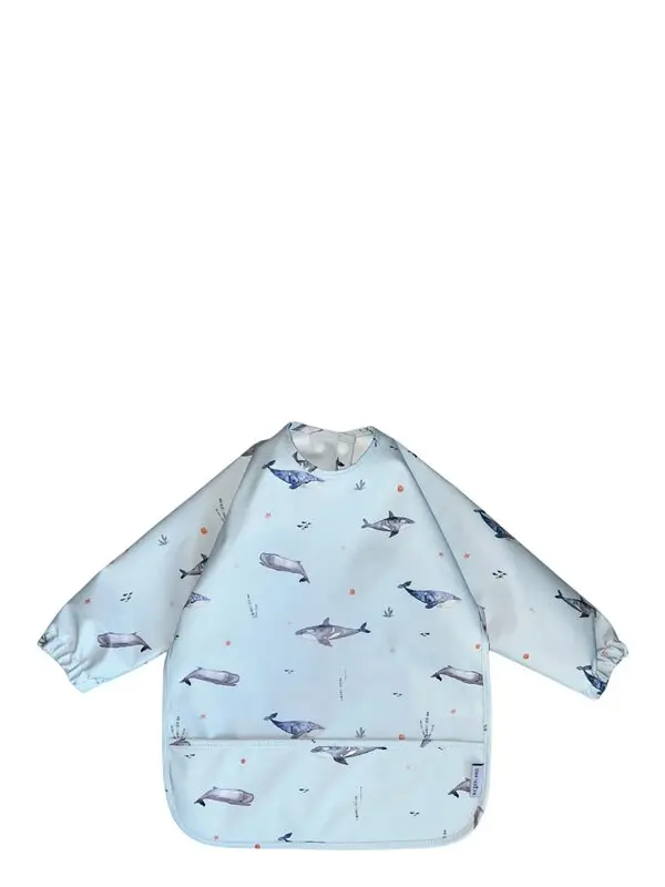 NEFERLAND Long Sleeve Bib Smock - Whale Watching (2t-4t)