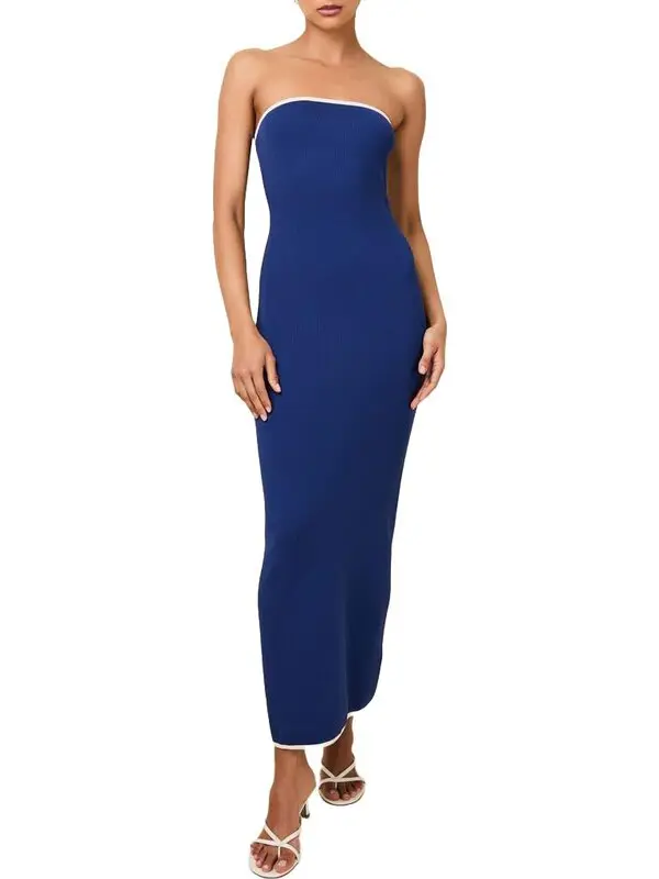 Solid & Striped The Caroline Strapless Maxi Dress - Maritime Navy