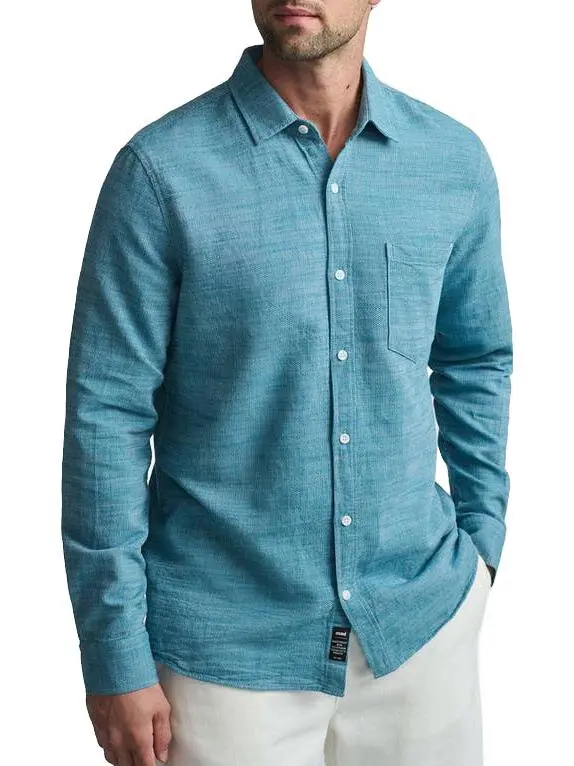 MAVI Texture Cotton Button-up Shirt - Storm Blue