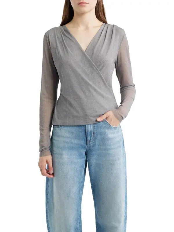 BOSS Edriba Faux Wrap Top - Open Misc