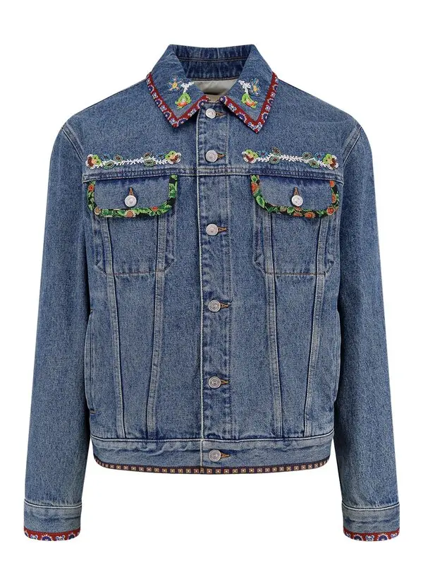 Valentino Garavani Denim Jacket With Embroidery - Blue