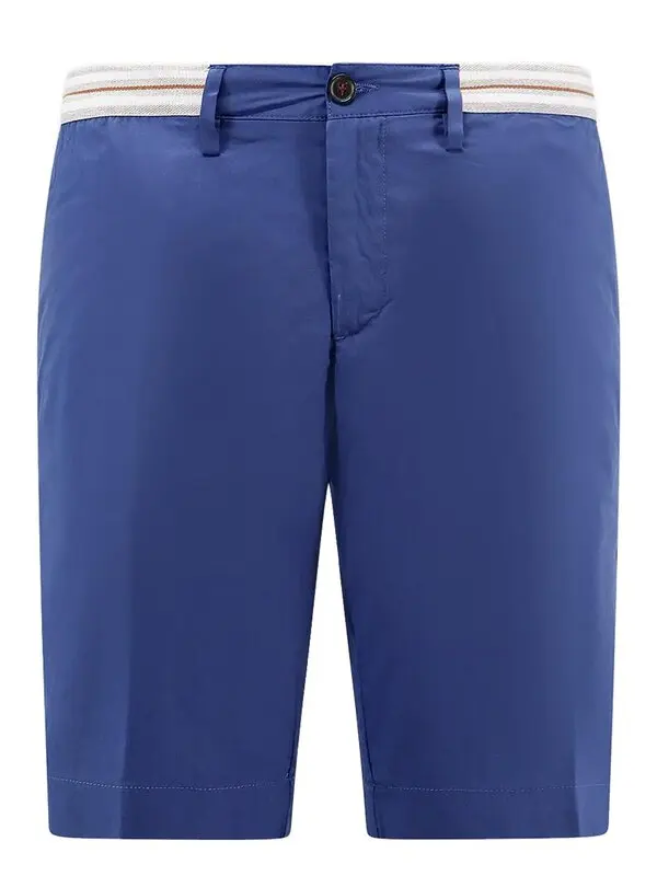 NUGNES 1920 Cotton Blend Bermuda Shorts - Blue