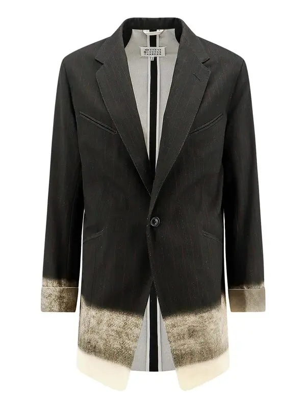 MAISON MARGIELA Cotton Pinstriped Blazer - Black