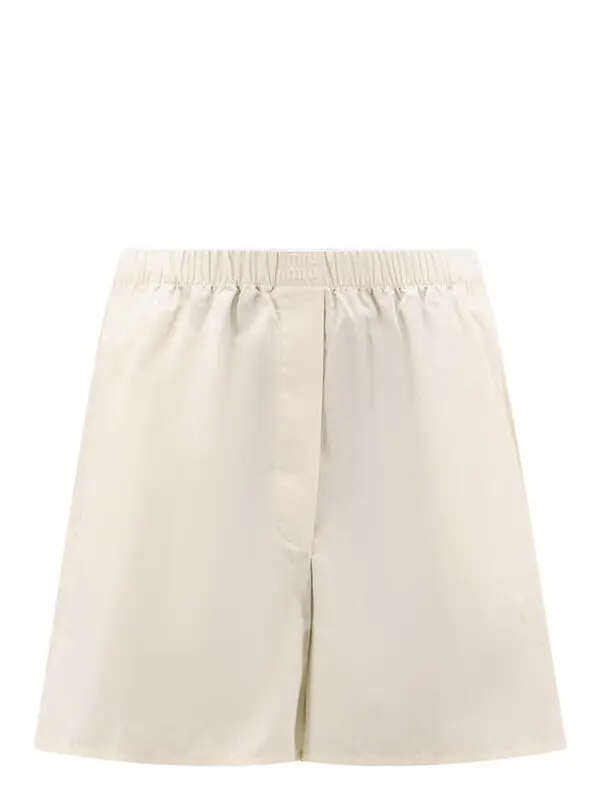Miu Miu Poplin Shorts - Beige