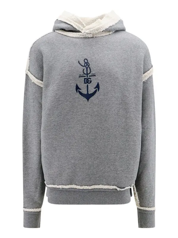 Dolce & Gabbana Cotton And Cashmere Hooded Sweatshirt - Grey