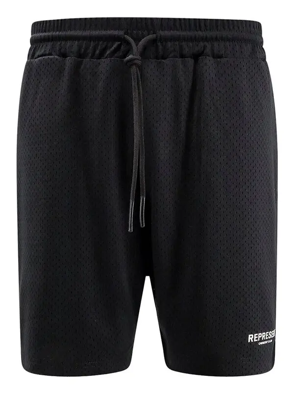 REPRESENT Nylon Bermuda Shorts With Logo - Black