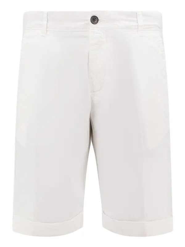 NUGNES 1920 Stretch Cotton Bermuda Shorts - White