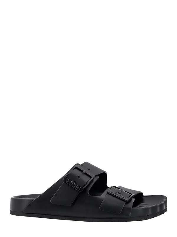 Balenciaga Suede Sandals With Anatomical Detail - Black