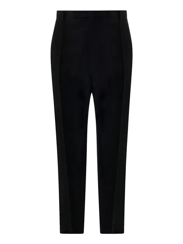 Saint Laurent Wool Blend Trousers - Black