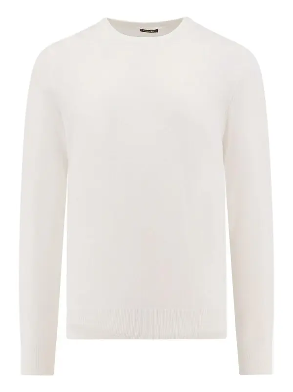 NUGNES 1920 Regular Fit Cotton Sweater - White