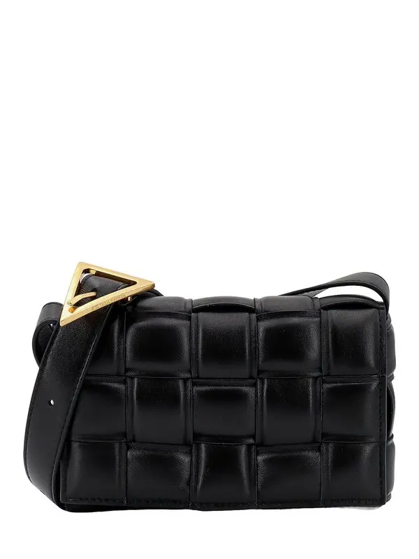 Bottega Veneta Padded Intrecciato Shoulder Bag - Black
