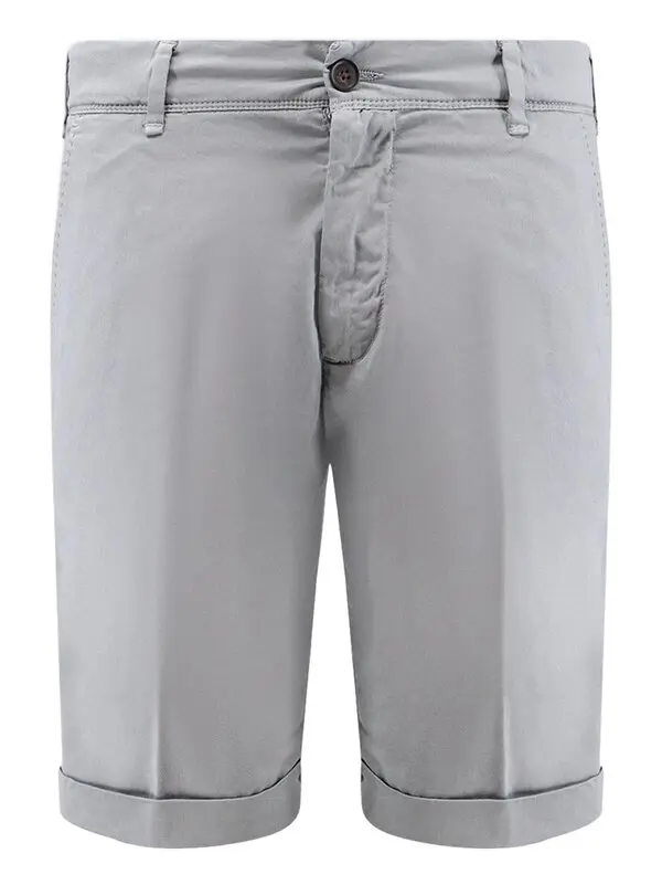 NUGNES 1920 Stretch Cotton Bermuda Shorts - Grey