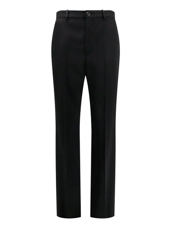 Balenciaga Slim Fit Wool Trousers - Black