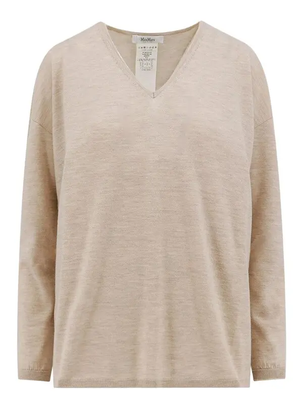 Max Mara Cashmere V-neck Sweater - Beige