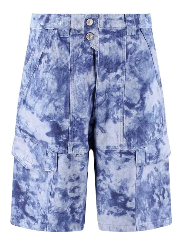 Isabel Marant Cotton Tie Dye Bermuda Shorts - Blue