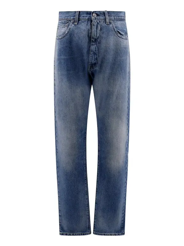 MAISON MARGIELA Stone Washed Straight Leg Jeans - Blue