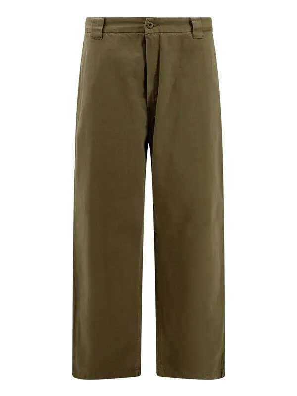 Carhartt Work In Progress Cotton Trouser With Back Logo Patch - Green