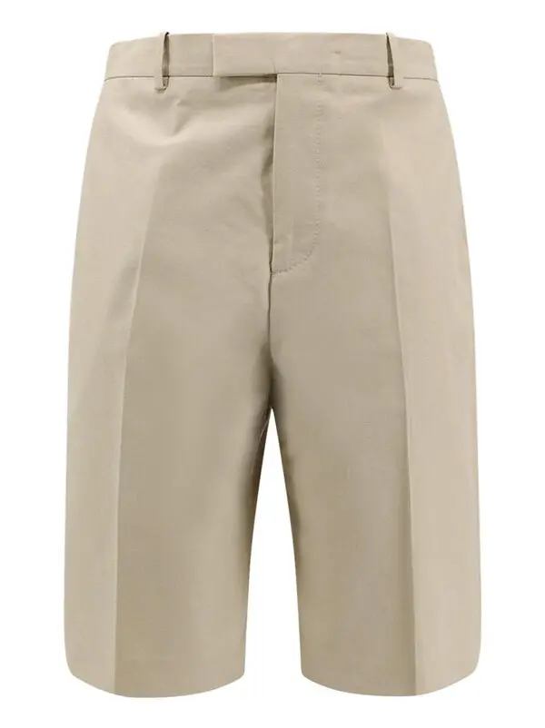 FERRAGAMO Cotton Bermuda Shorts - Beige