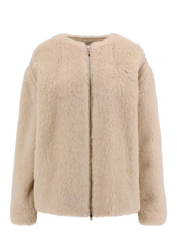 Max Mara Alpaca And Virgin Wool Fur Jacket - Beige