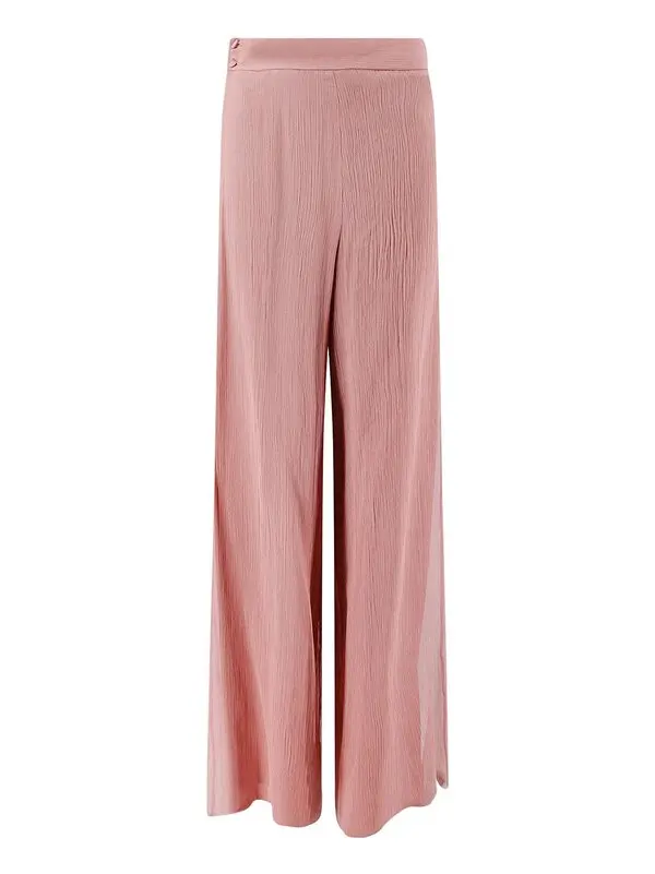 Max Mara Chiffon Wide Leg Trousers - Pink