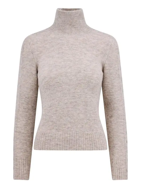 Isabel Marant Alpaca Blend Sweater With Metal Buttons - Beige