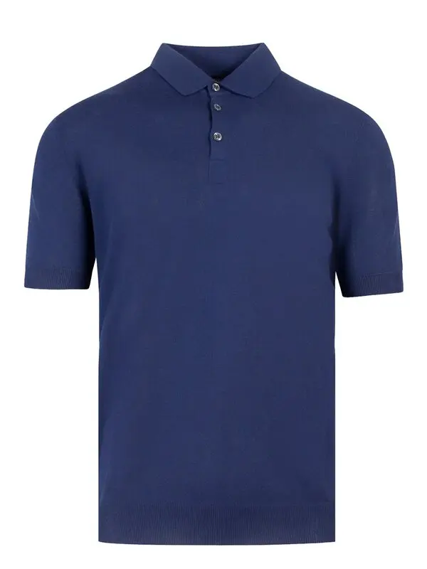 NUGNES 1920 Regular Fit Cotton Polo Shirt - Blue