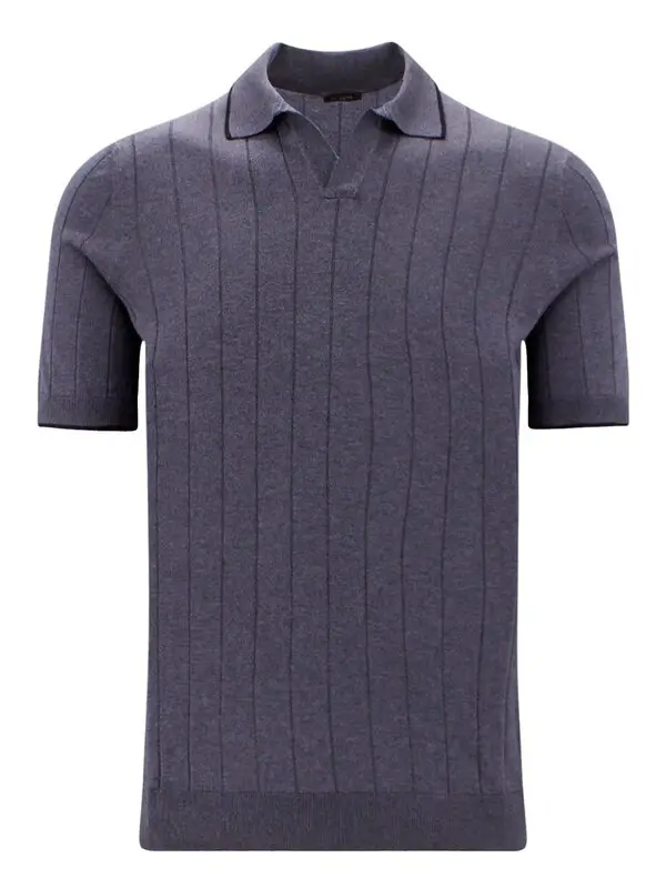 NUGNES 1920 Silk Polo Shirt - Grey