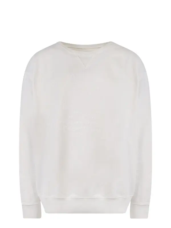 MAISON MARGIELA Cotton Sweatshirt With Embroidered Logo - White