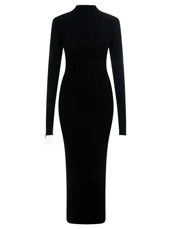 Balenciaga Spiral Viscose Dress - Black