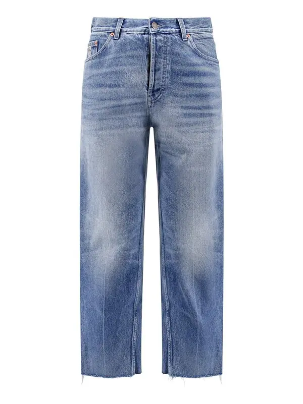 Gucci Carrot Fit Cotton Jeans - Blue