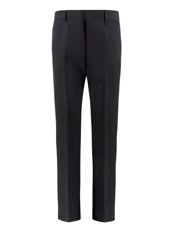 Givenchy Wool Trousers With Logoed Bands - Black