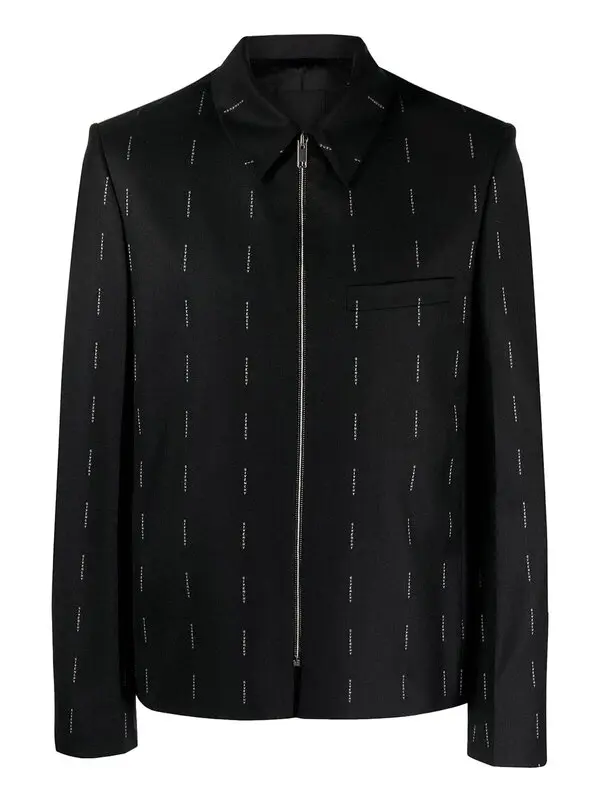 Givenchy Logo Print Wool Blazer - Black