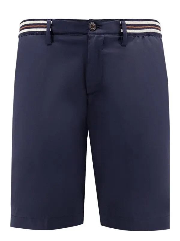 NUGNES 1920 Regular Fit Cotton Blend Shorts - Blue