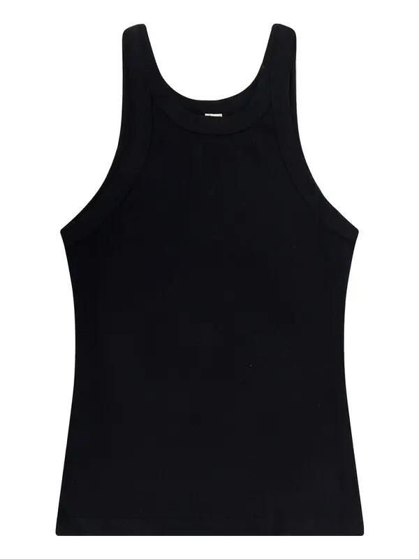 TOTEME Ribbed Cotton Tank Top - Black