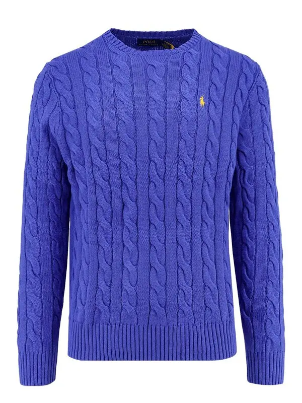 Polo Ralph Lauren Cable Knit Sweater With Embroidery - Blue