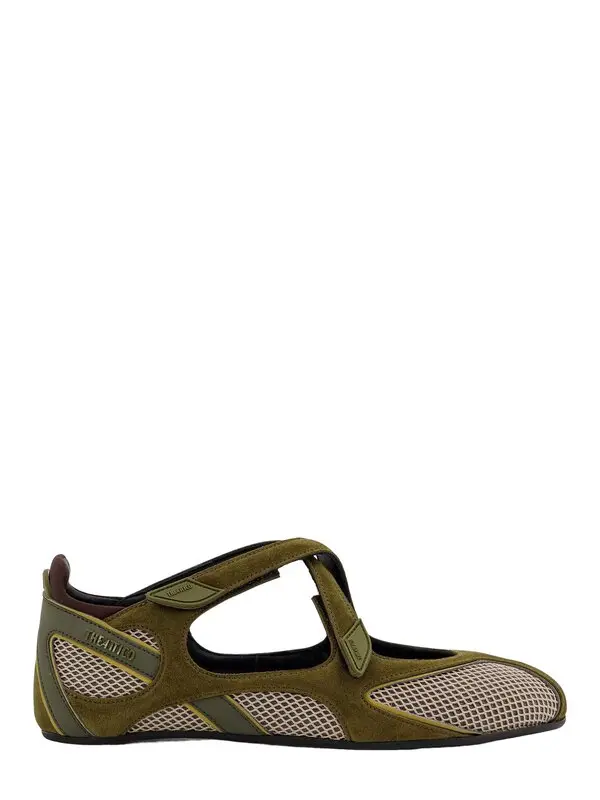 Attico Floor 01 Mesh And Suede Ballerinas - Green