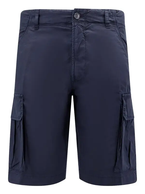 NUGNES 1920 Cotton Cargo Bermuda Shorts - Blue