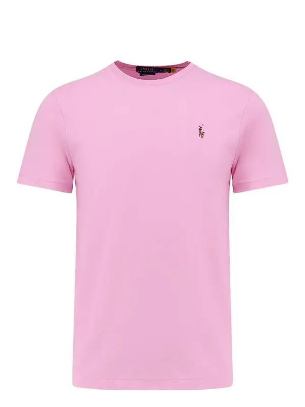 Polo Ralph Lauren Cotton Tshirt With Logo Embroidery - Pink