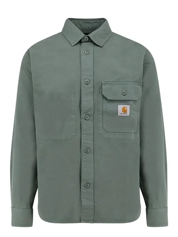 Carhartt Work In Progress Cotton Shirt With Logo Patch - Green