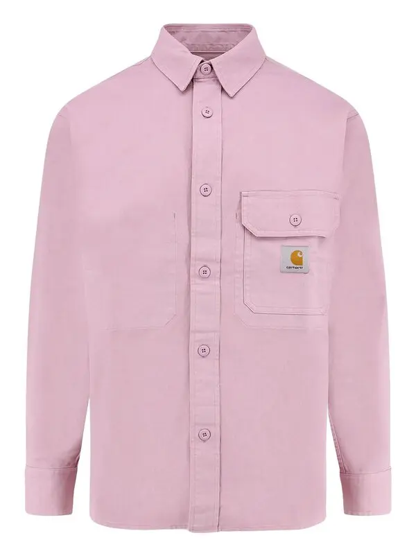 Carhartt Work In Progress Cotton Shirt With Logo Patch - Pink