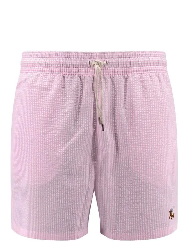 Polo Ralph Lauren Cotton Blend Striped Swim Trunks - Pink