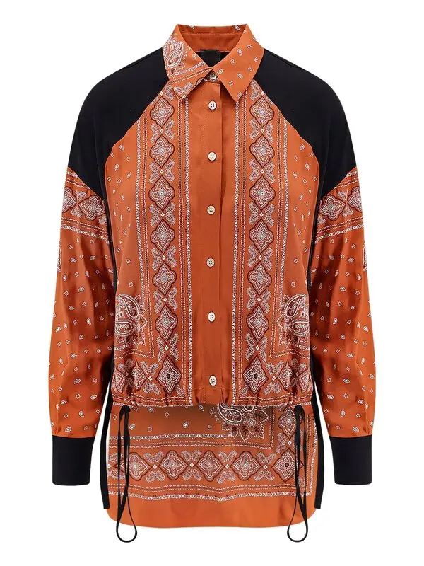 Pinko Viscose Bandana Print Shirt - Brown