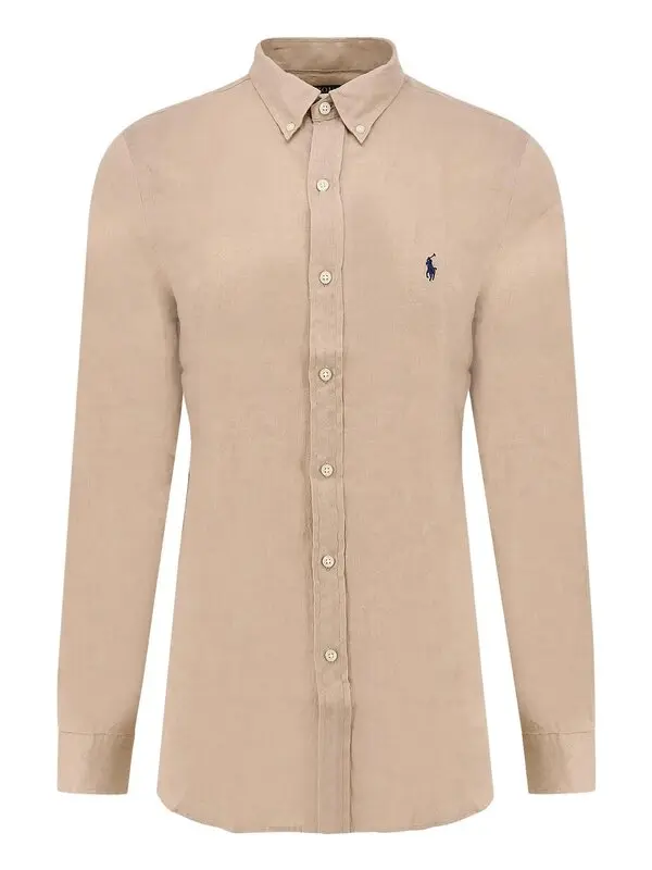 Polo Ralph Lauren Slim Fit Linen Shirt - Beige