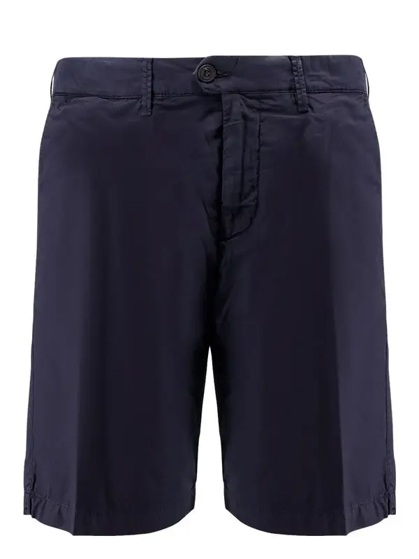 NUGNES 1920 Regular Fit Cotton Bermuda Shorts - Blue