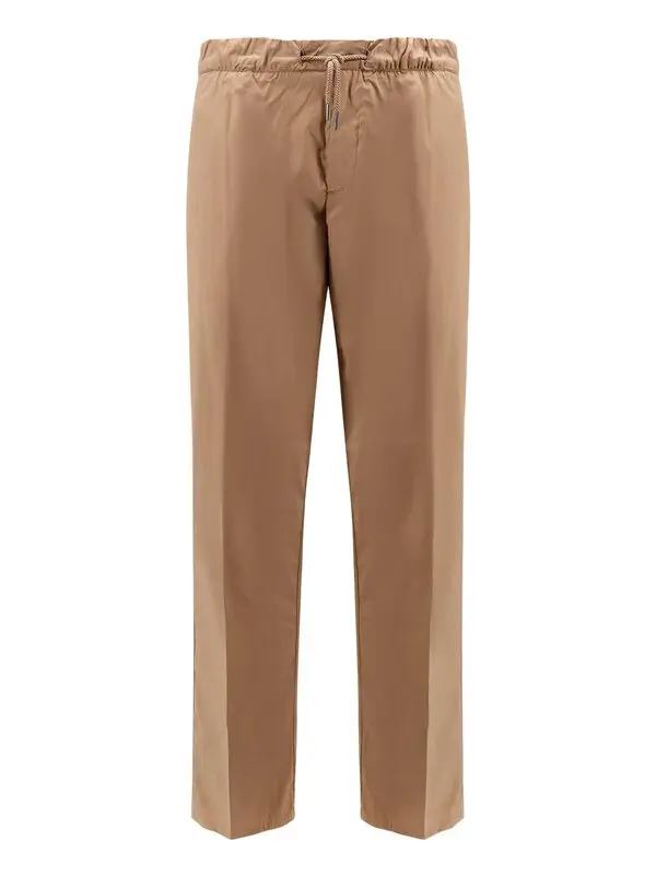 NUGNES 1920 Cotton Blend Jogger Trousers - Beige