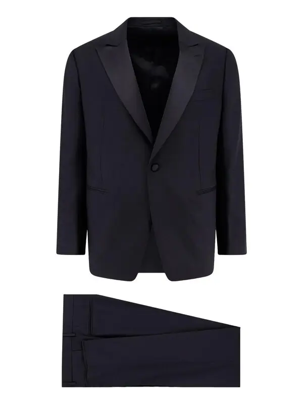 LARDINI Virgin Wool Tuxedo - Black