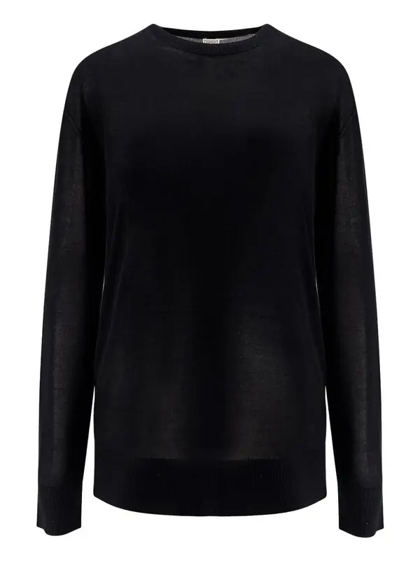TOTEME Lyocell Blend Sweater - Black